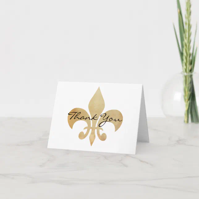 Thank You Fleur de Lis Greeting Card | Zazzle