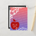 thank you floral apple photo card | Zazzle