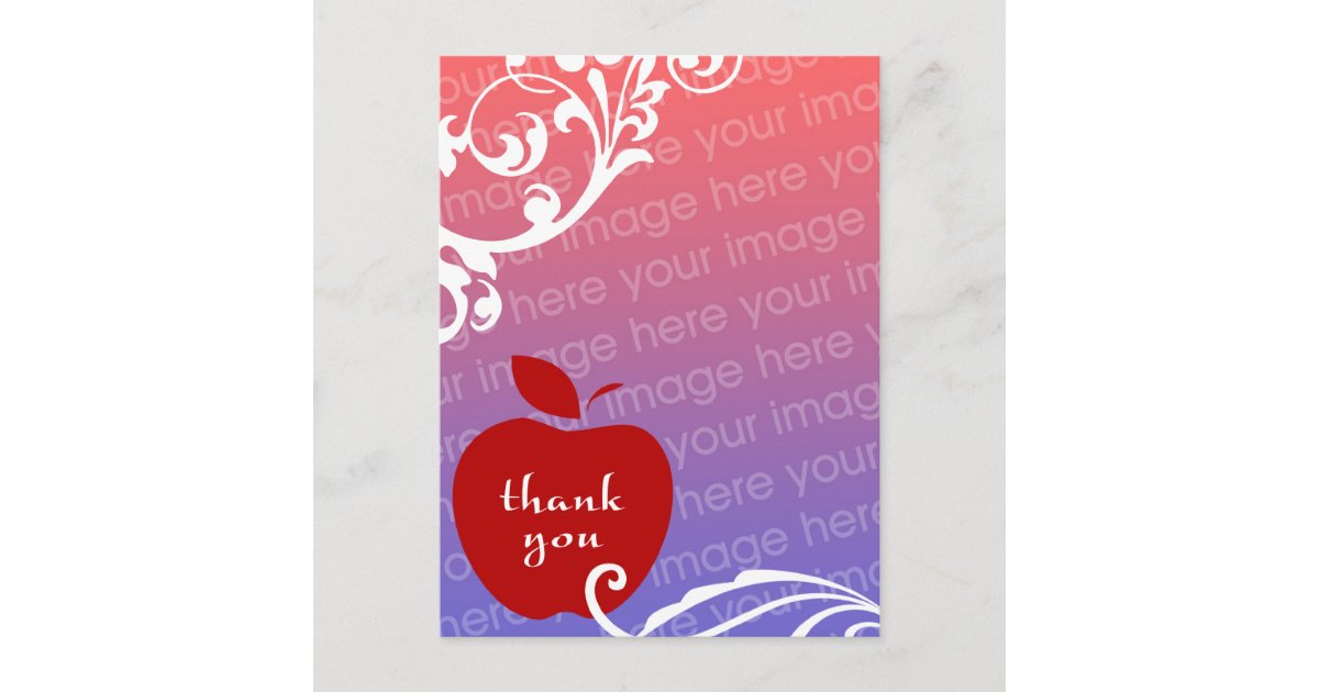 thank you floral apple photo card | Zazzle