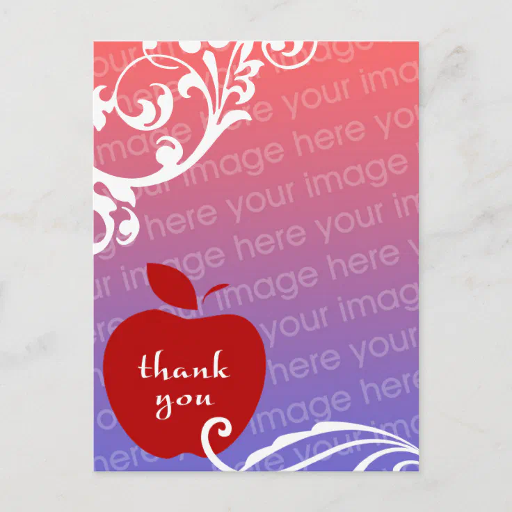 thank you floral apple photo card | Zazzle
