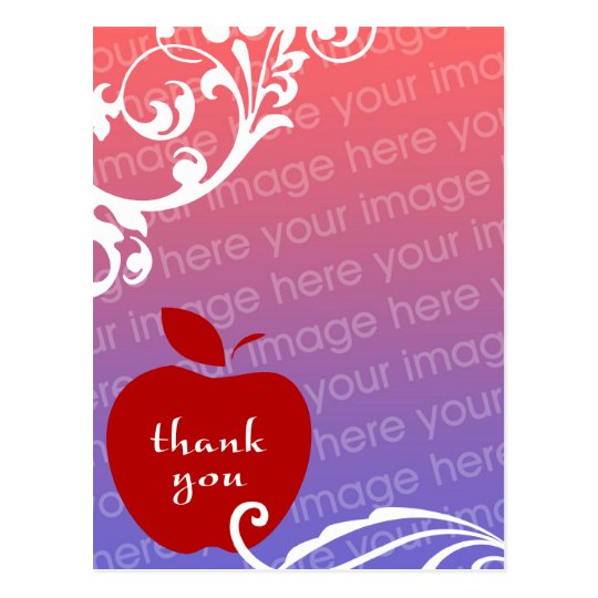 thank you floral apple photo card | Zazzle.com