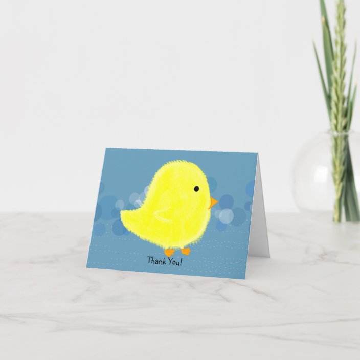 Thank You Fluffy Baby Chick Card | Zazzle.com