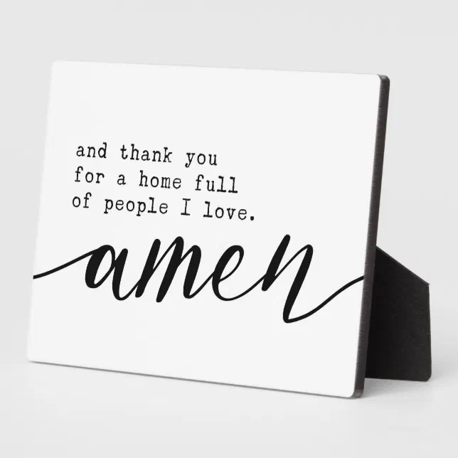Thank you for a home full of people I love Amen Plaque | Zazzle