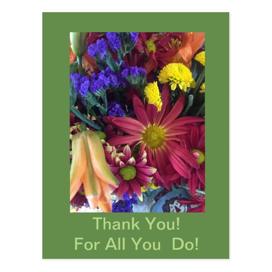 THANK YOU FOR ALL YOU DO - POSTCARD | Zazzle.com