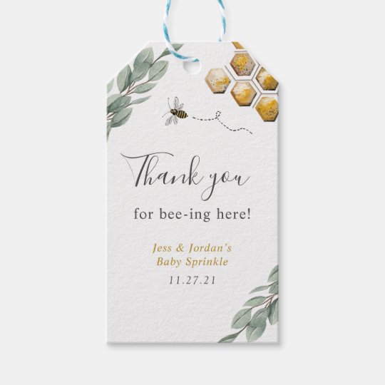 Thank you for Bee-ing Here Favor Tag | Zazzle.com