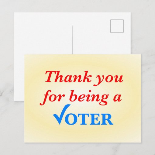 Thank you for being a voter postcard | Zazzle