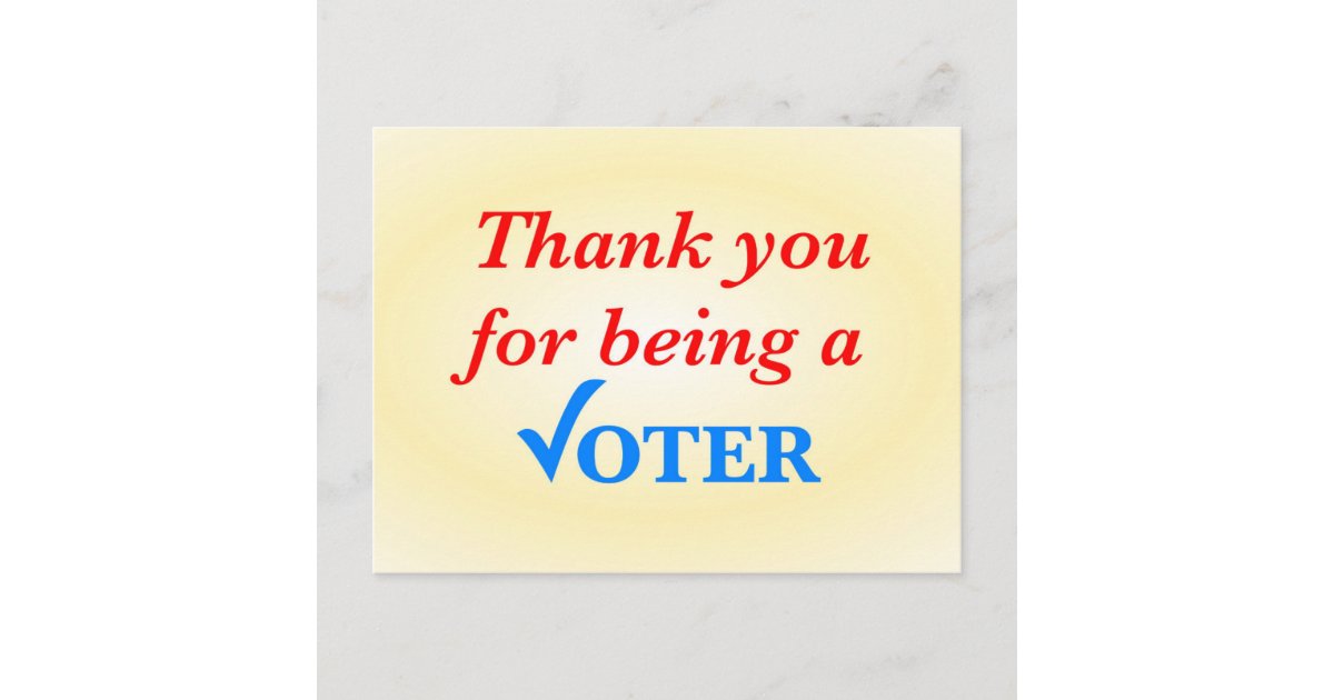 Thank you for being a voter postcard | Zazzle
