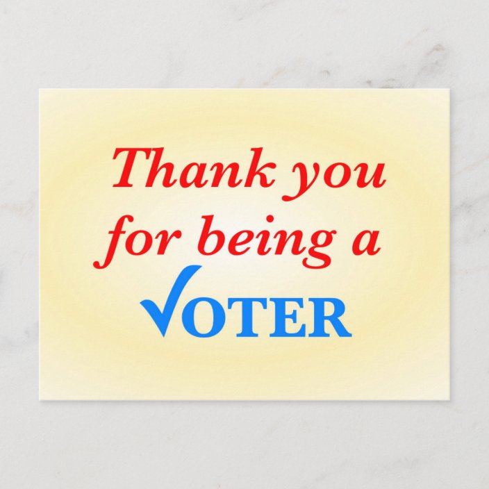 Thank you for being a voter postcard | Zazzle.com
