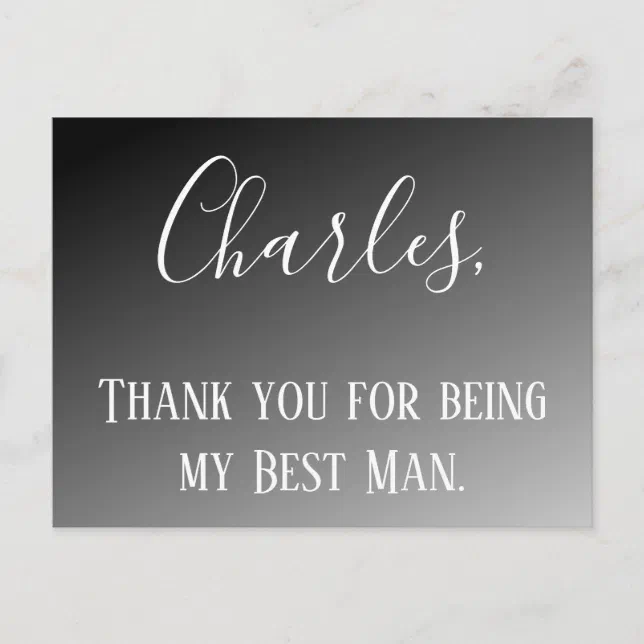 Thank You for being my Best Man Postcard | Zazzle