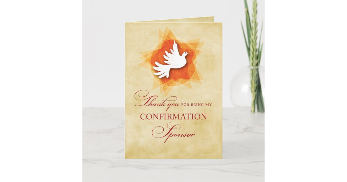 Thank You for being My Confirmation Sponsor, Dove | Zazzle