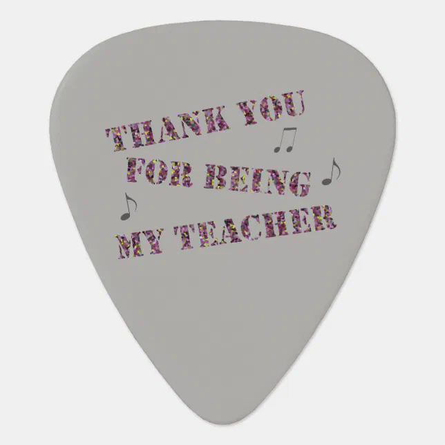 Thank You for Being My Music Teacher Notes Guitar Pick | Zazzle