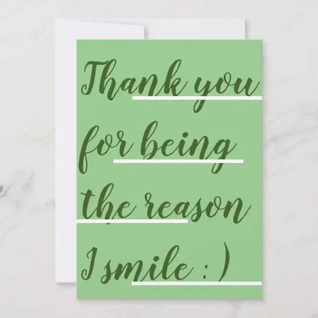 Thank you for being the reason I smile | Zazzle