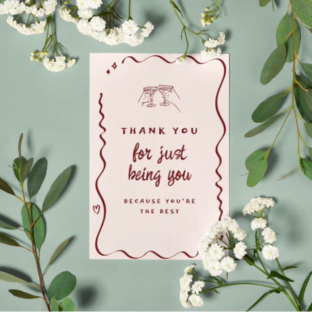 Thank You For Being You | You're The Best Card | Zazzle