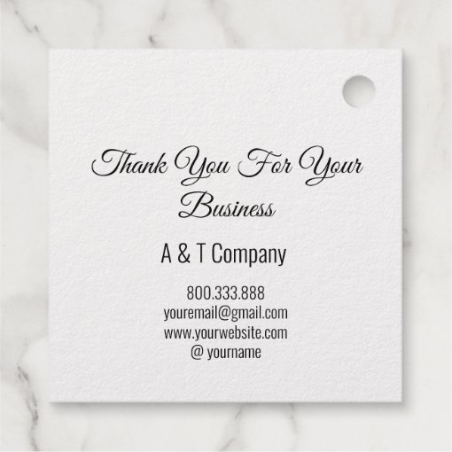 Thank You For Business Gold Logo Barcode QR CODE Foil Favor Tags | Zazzle