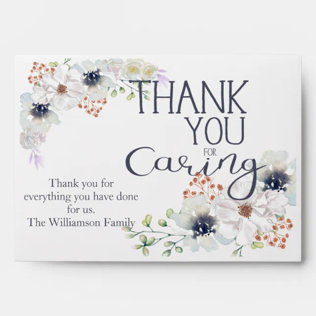 Thank You For Caring Caregiver Appreciation Gift Envelope | Zazzle