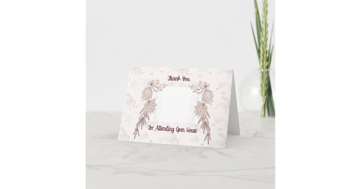 Thank You for Coming to Open House Add House Photo Card | Zazzle