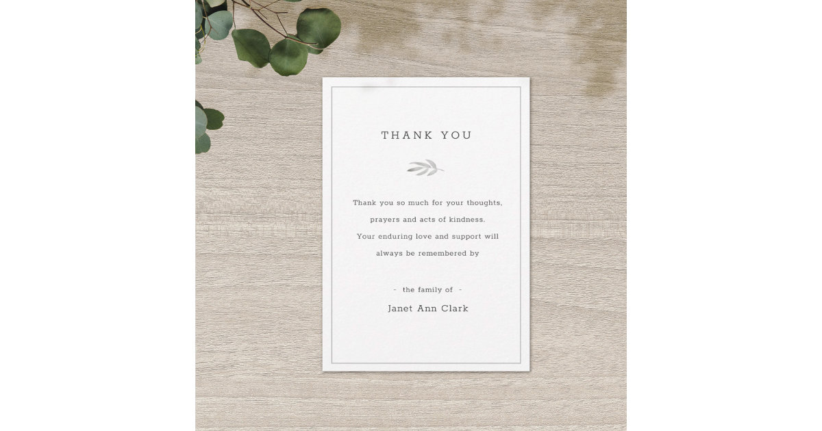 Thank You for Condolences | Zazzle