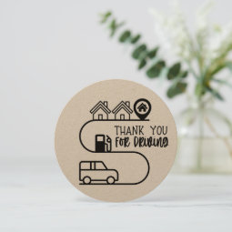 Thank You for Driving in Service Flat Card | Zazzle