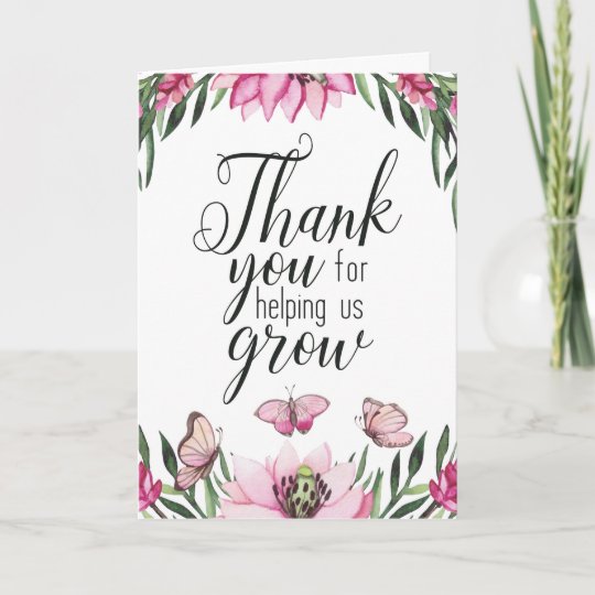 Thank You For Helping Us Grow - Thank You Card | Zazzle.com