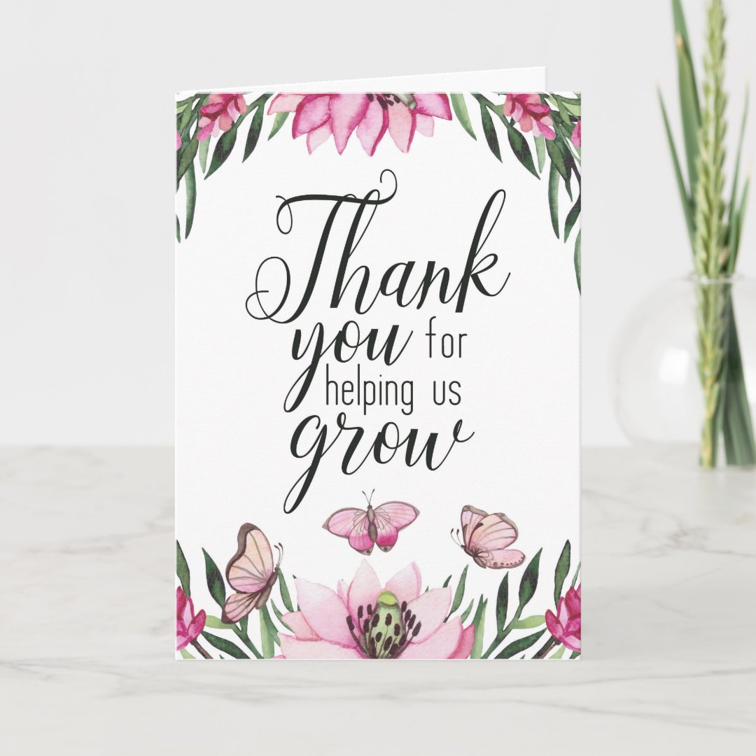 Thank You For Helping Us Grow - Thank You Card | Zazzle