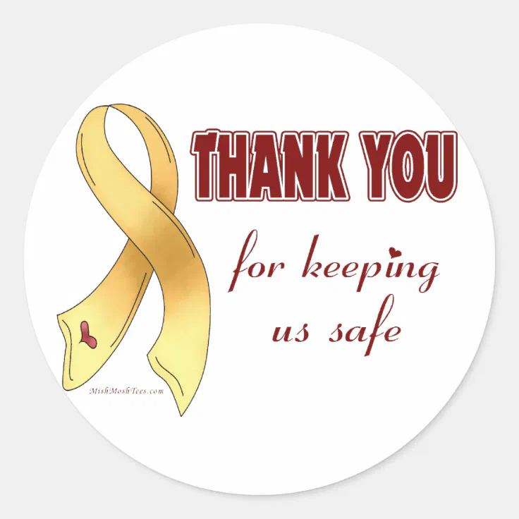 THANK YOU FOR KEEPING US SAFE CLASSIC ROUND STICKER | Zazzle