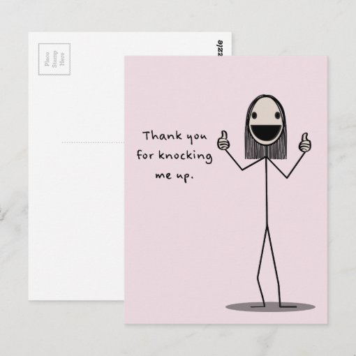 Thank-You For Knocking Me Up Postcard | Zazzle