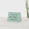 Thank you for Making a Difference Card | Zazzle