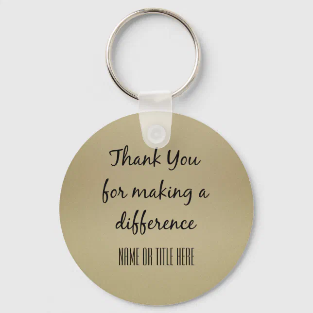 Thank you for Making a Difference Keychain | Zazzle