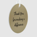 Thank you for Making a Difference Ornament | Zazzle