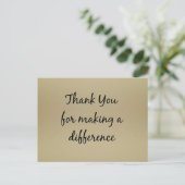 Thank you for Making a Difference Postcard | Zazzle