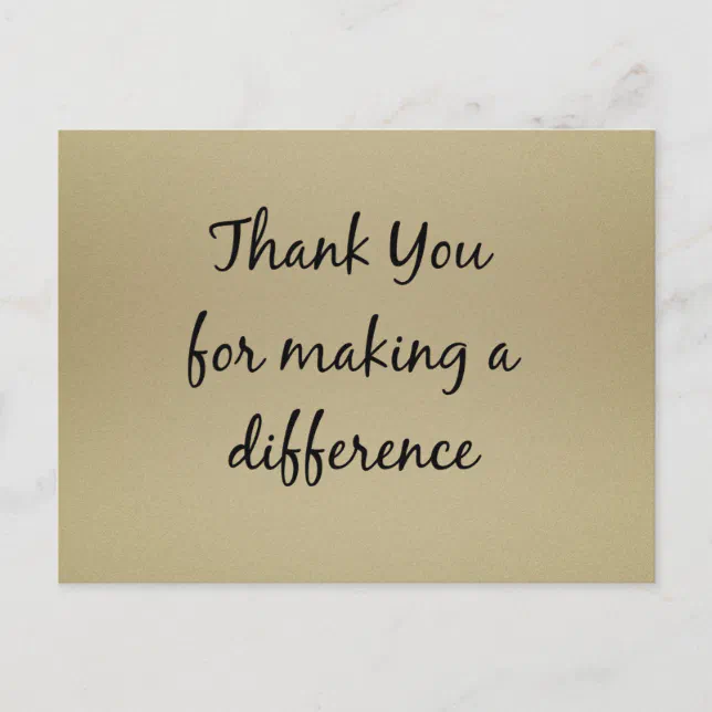 Thank you for Making a Difference Postcard | Zazzle