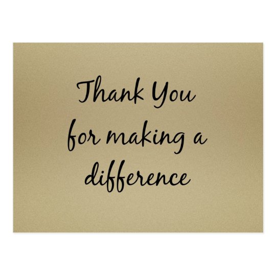 Thank you for Making a Difference Postcard | Zazzle.com