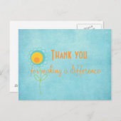 Thank you for Making a Difference Quote Card | Zazzle