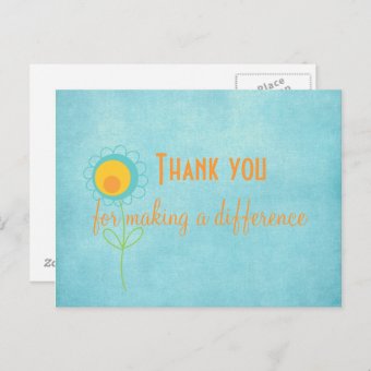 Thank you for Making a Difference Quote Card | Zazzle