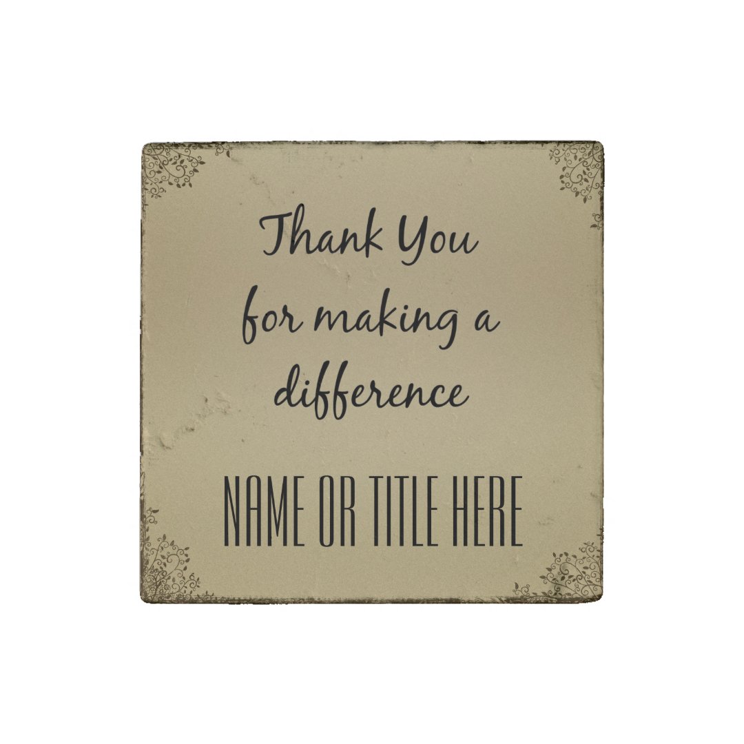 Thank you for Making a Difference Stone Magnet | Zazzle