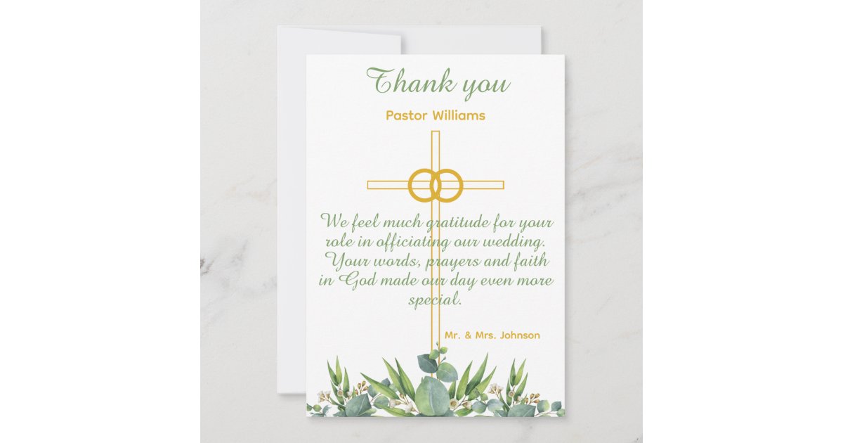 Thank You For Marrying Us Wedding Officiant Card | Zazzle