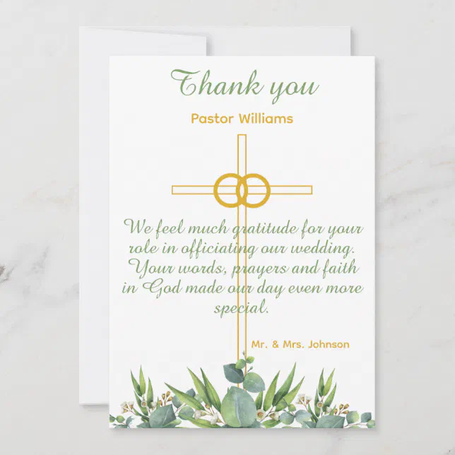 Thank You For Marrying Us Wedding Officiant Card | Zazzle