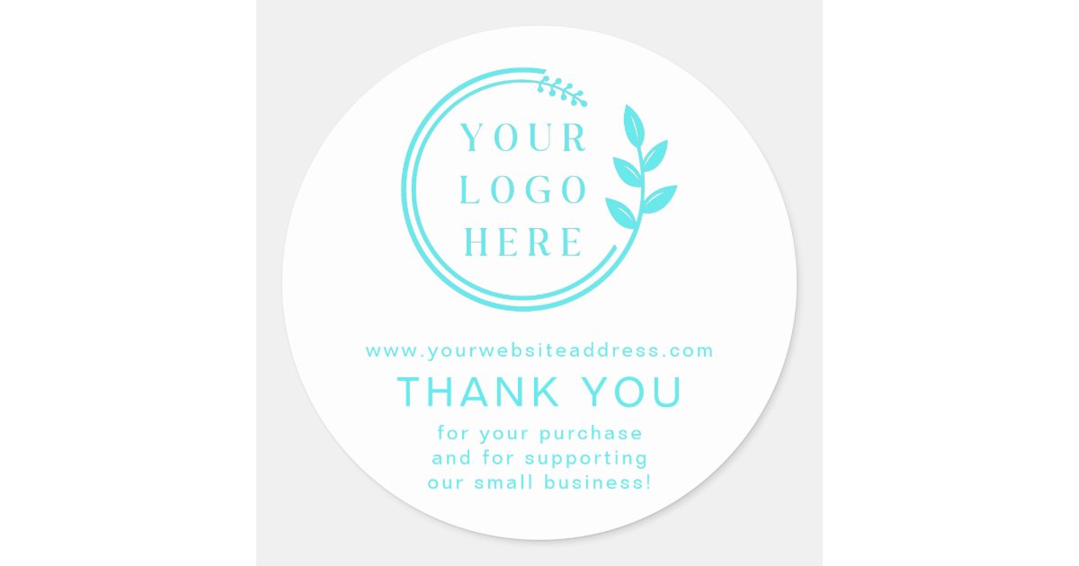Thank You For Order Minimal Modern Business Logo Classic Round Sticker ...