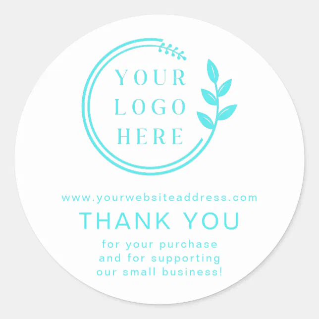 Thank You For Order Minimal Modern Business Logo Classic Round Sticker ...