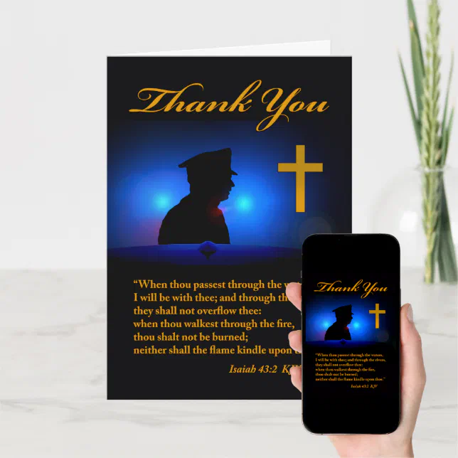 Thank You for Police Officer, Religious Theme Card | Zazzle