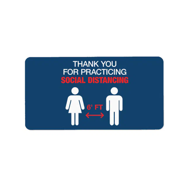 Thank You For Practicing Social Distancing Label | Zazzle