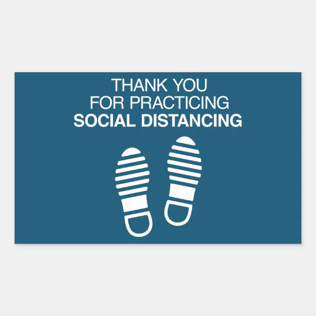 Thank You For Practicing Social Distancing Rectangular Sticker | Zazzle