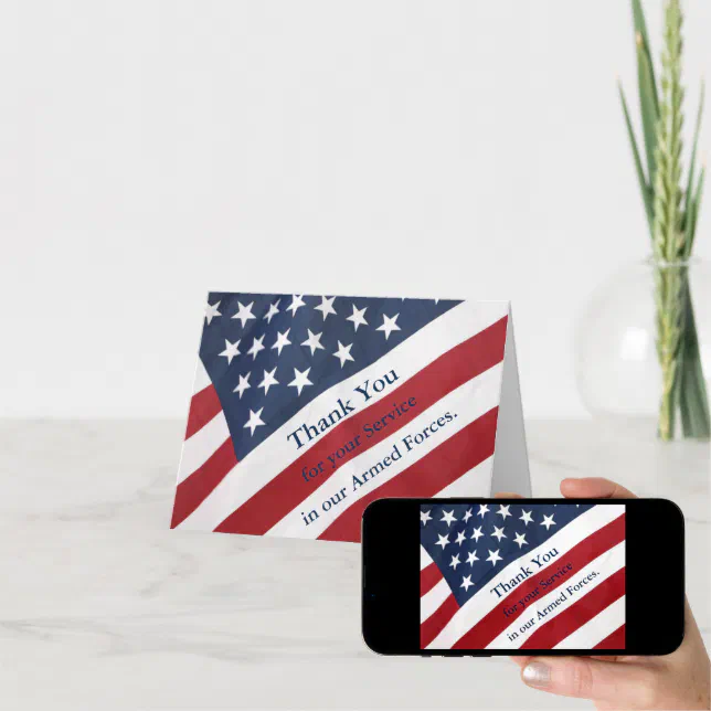 Thank you for Service Armed Forces Greeting Card | Zazzle