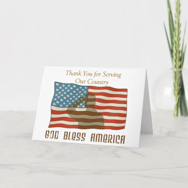 Thank You for Serving Our Country Card | Zazzle