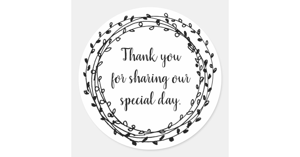 Thank You For Sharing Our Special Day Floral Print Classic Round