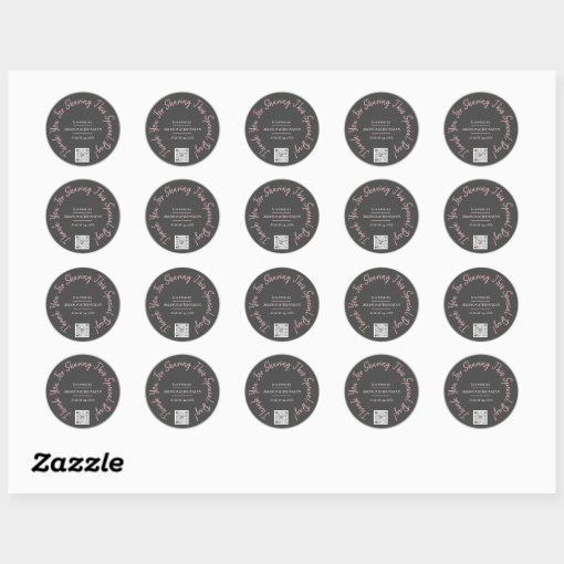 Thank You For Sharing Special Day White QR Logo Cl Classic Round ...