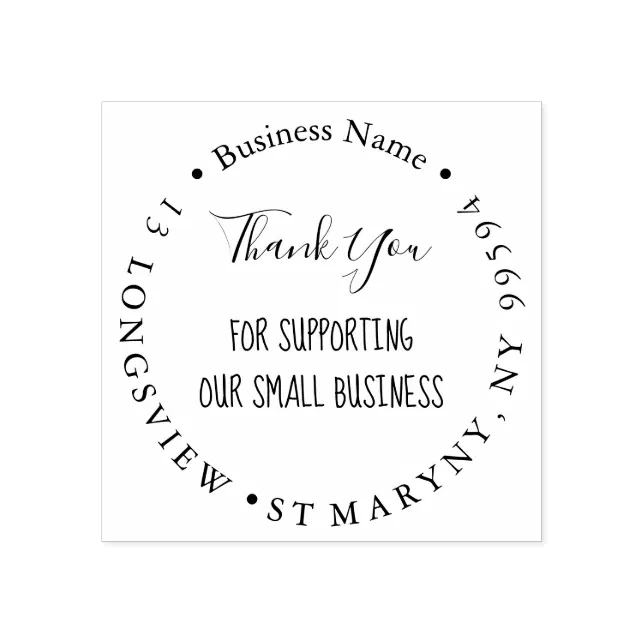 Thank you for supporting ROUND RETURN ADDRESS Rubber Stamp | Zazzle