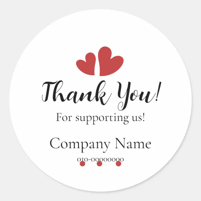 Thank you for supporting us sticker | Zazzle