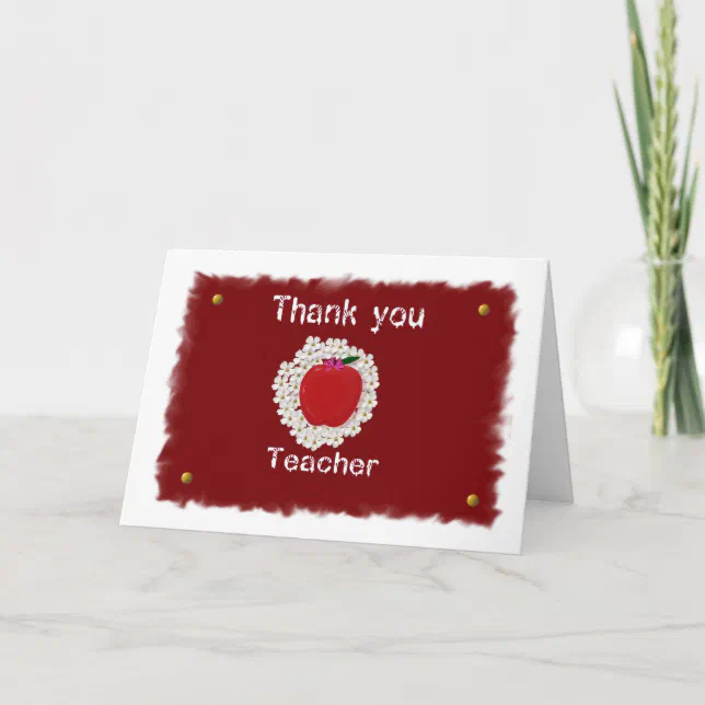 Thank you for teacher, apple | Zazzle