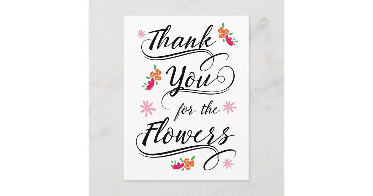 Thank you for the flowers Postcard | Zazzle